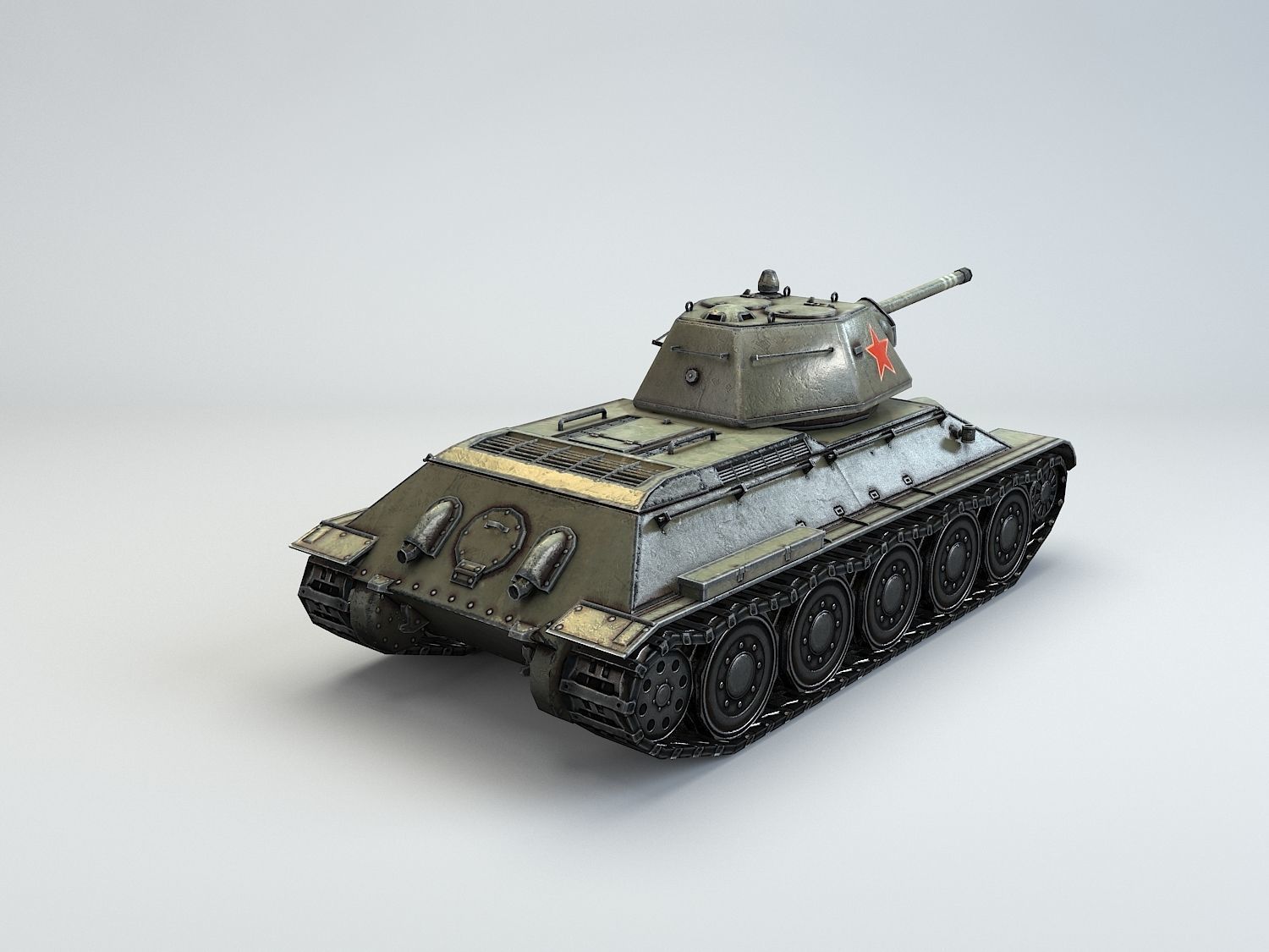 3D model Low Poly T-34-76 1943 early medium tank VR / AR / low-poly ...