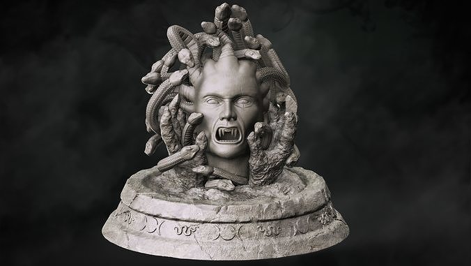 Medusa Clay Sculpture