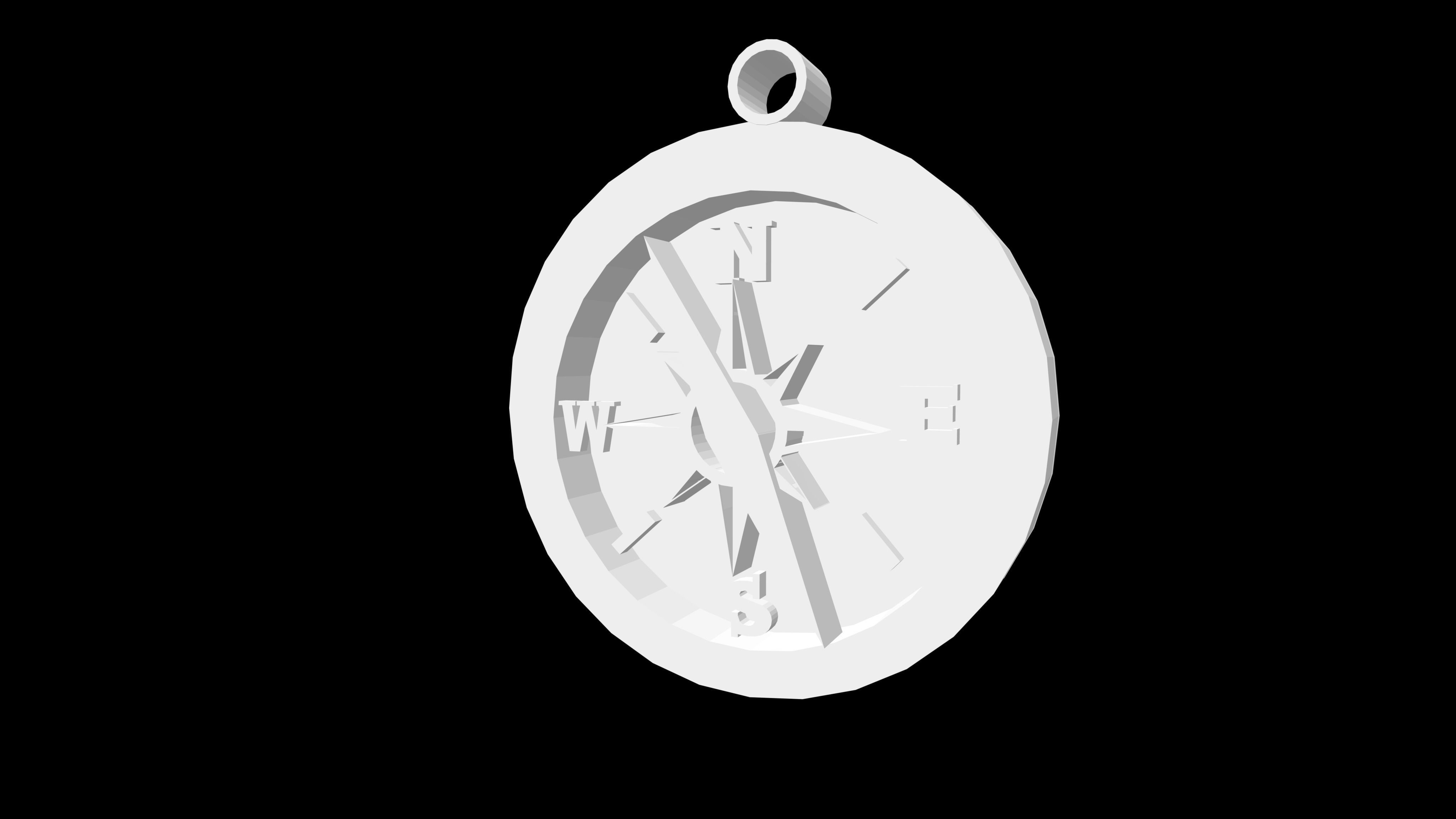 Compass necklace free 3D model 3D printable | CGTrader