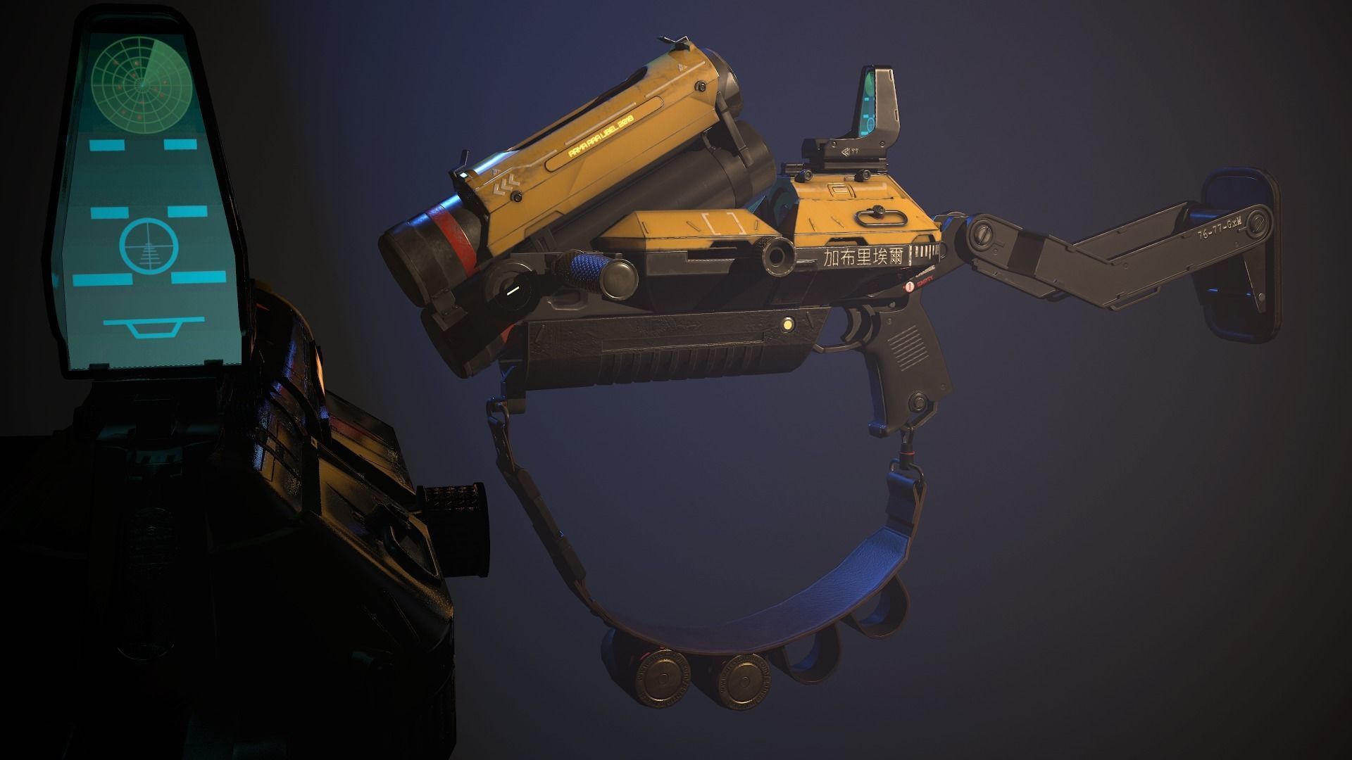 3D model Double Barrel Grenade Launcher VR / AR / low-poly | CGTrader