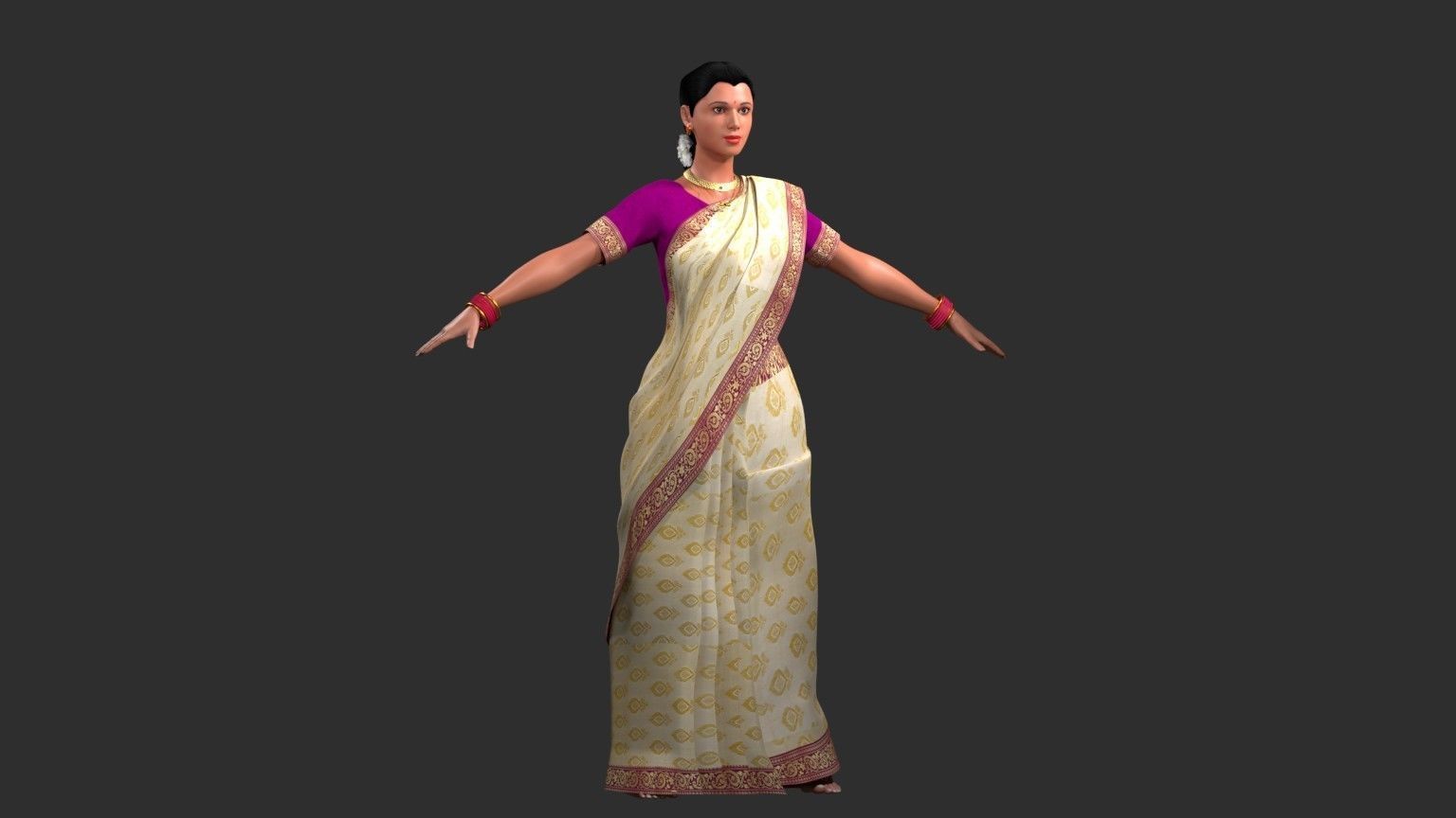Indian Lady Pranita 3D model rigged | CGTrader