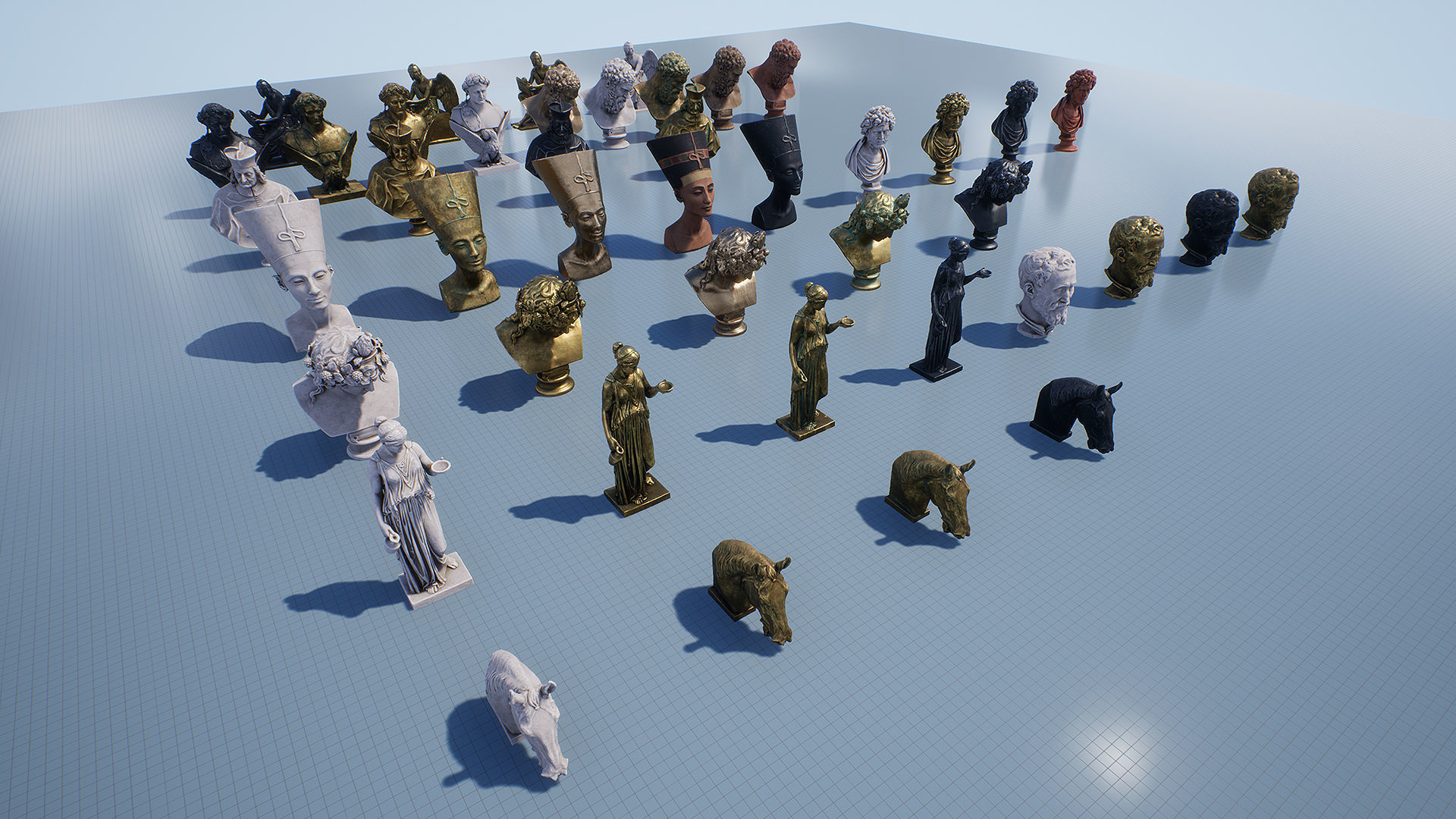 3D model Statues set 01 VR / AR / low-poly | CGTrader
