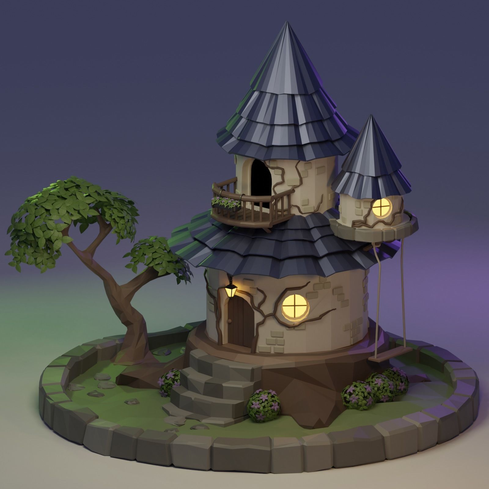 3D model Fairy Tower VR / AR / low-poly | CGTrader