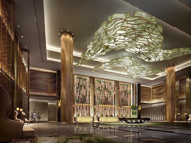 hotel lobby 3D model | CGTrader