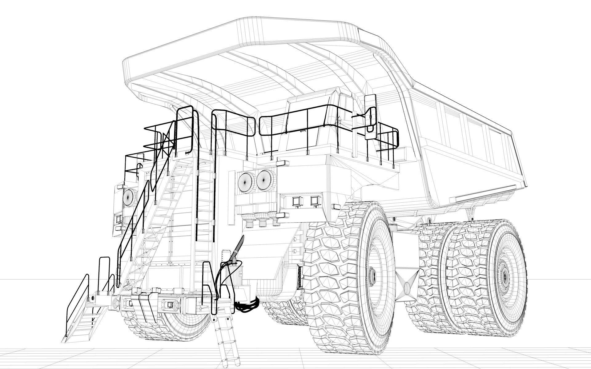 Rigged Mining Truck 3D model animated rigged | CGTrader