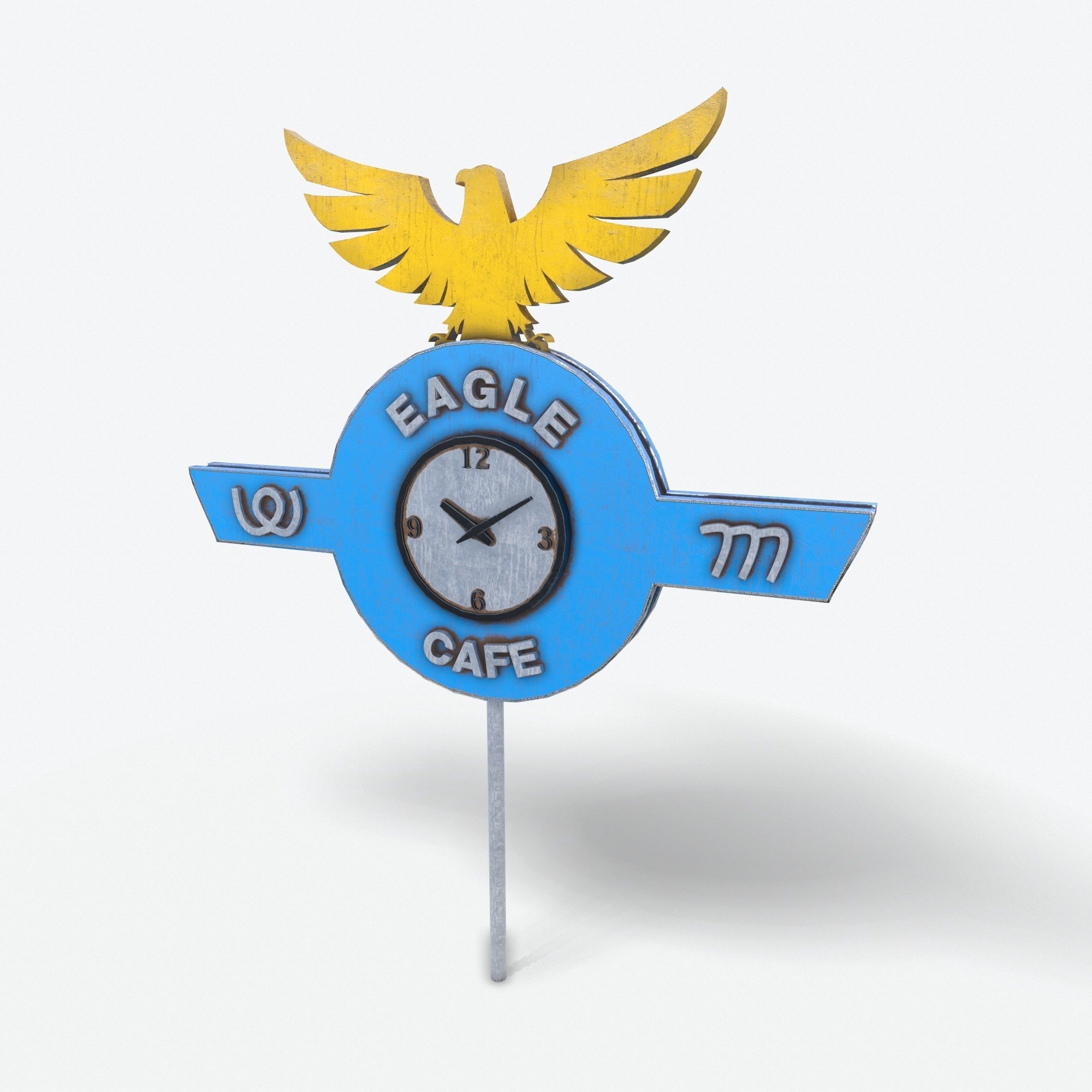 3D model Eagle Cafe Motorway Sign VR / AR / low-poly | CGTrader