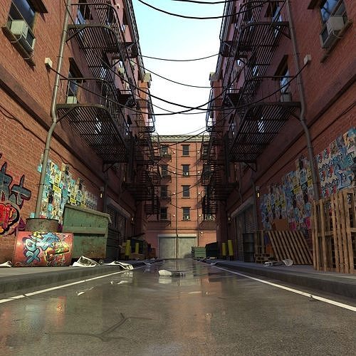 New York Alleyway Assets 3D model | CGTrader