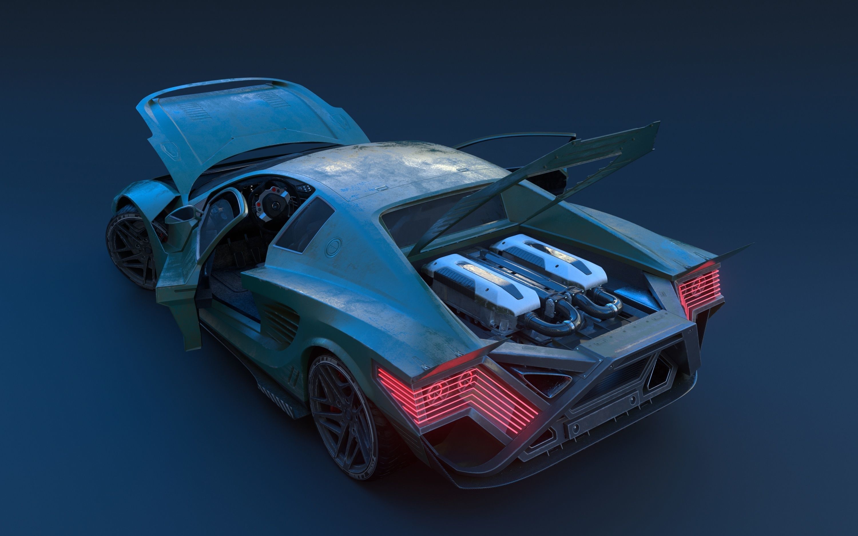 3D model Cyberpunk car concept VR / AR / low-poly | CGTrader