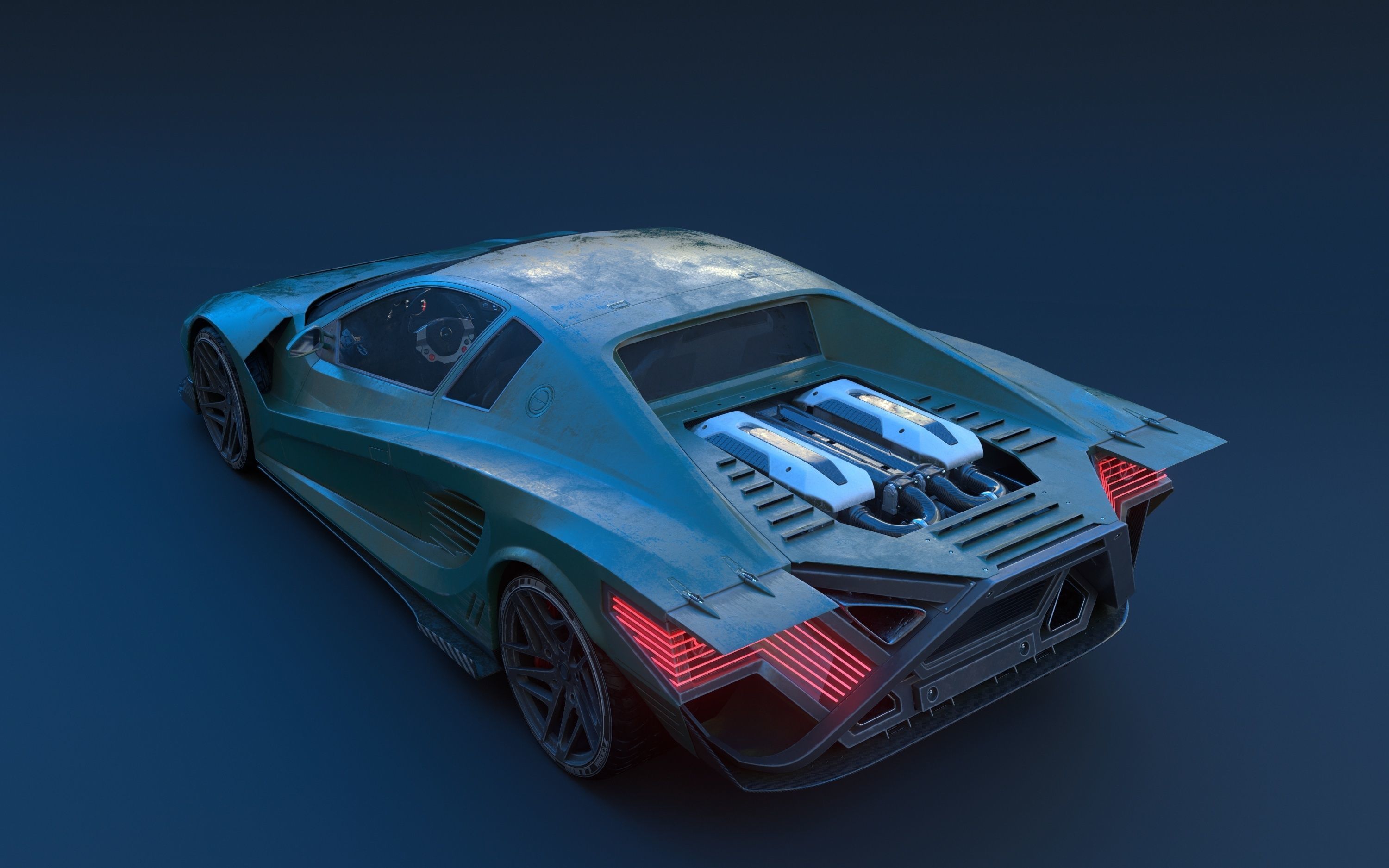 3D model Cyberpunk car concept VR / AR / low-poly | CGTrader