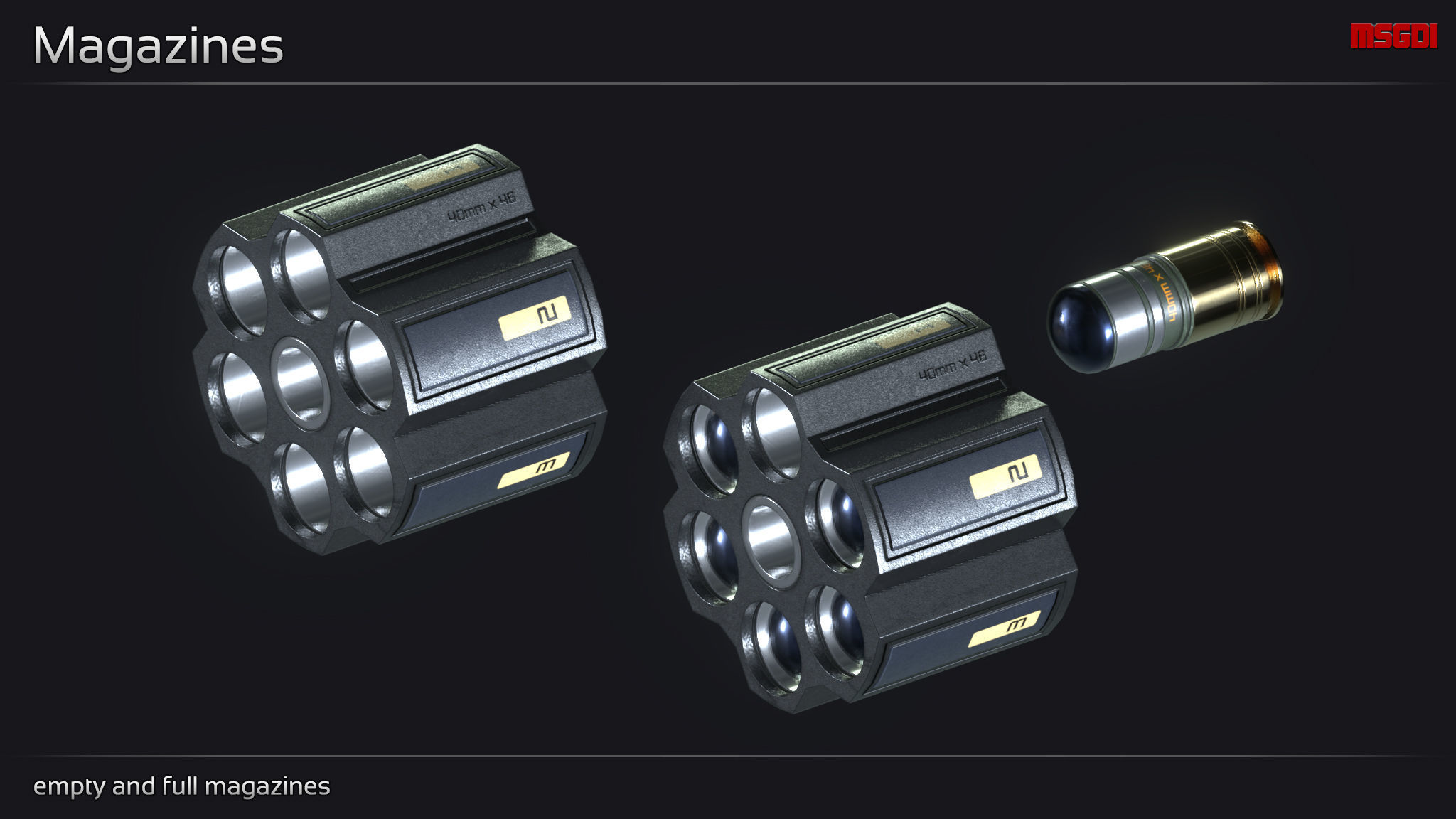 3D model Scifi Grenade Launcher GRL 45 VR / AR / low-poly | CGTrader