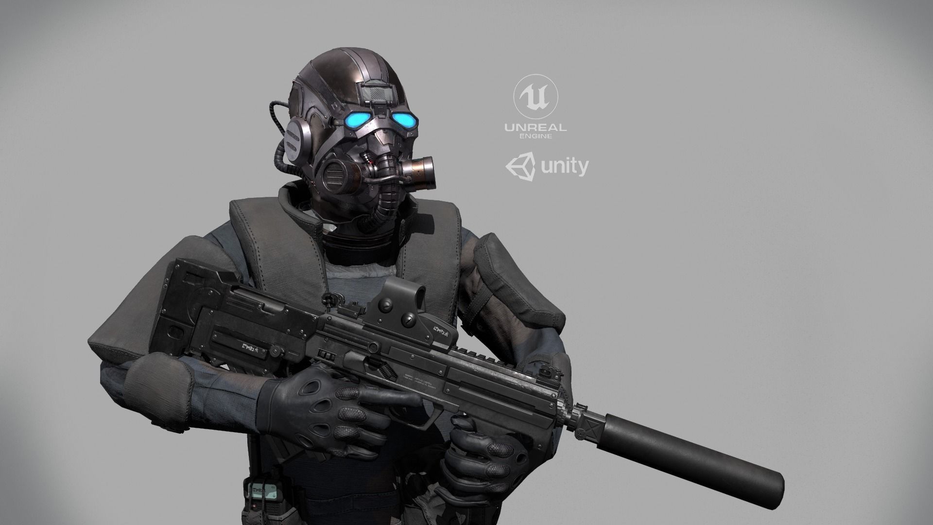 3D model Special forces skifi soldier - skin 2 VR / AR / low-poly ...