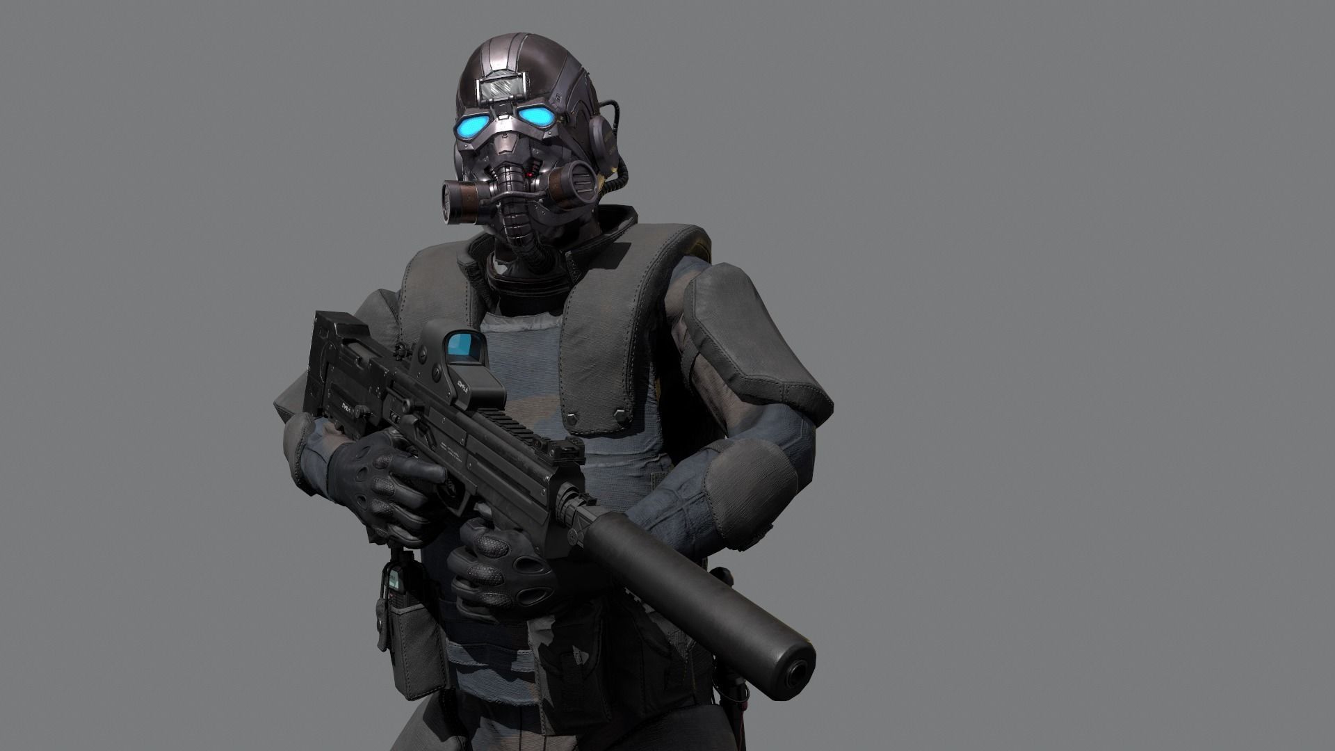 3D model Special forces skifi soldier - skin 2 VR / AR / low-poly ...