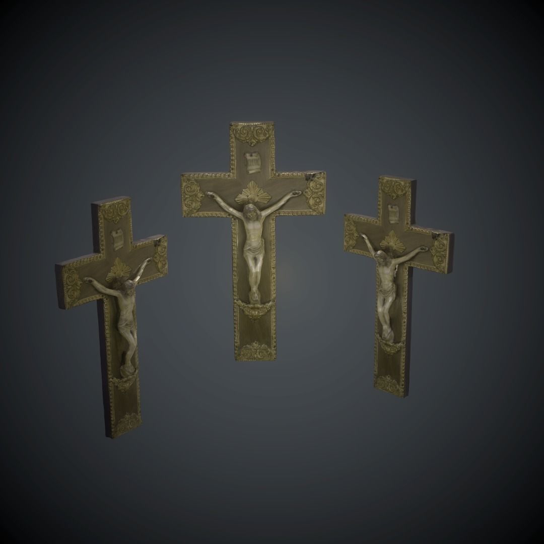 Crucifix Lowpoly Textured 3D asset | CGTrader