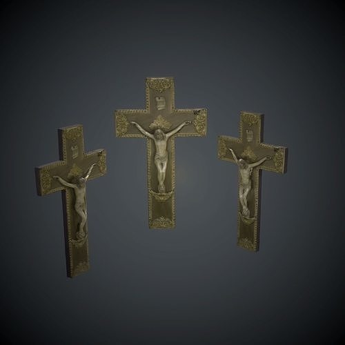 3D model Crucifix Lowpoly Textured VR / AR / low-poly | CGTrader