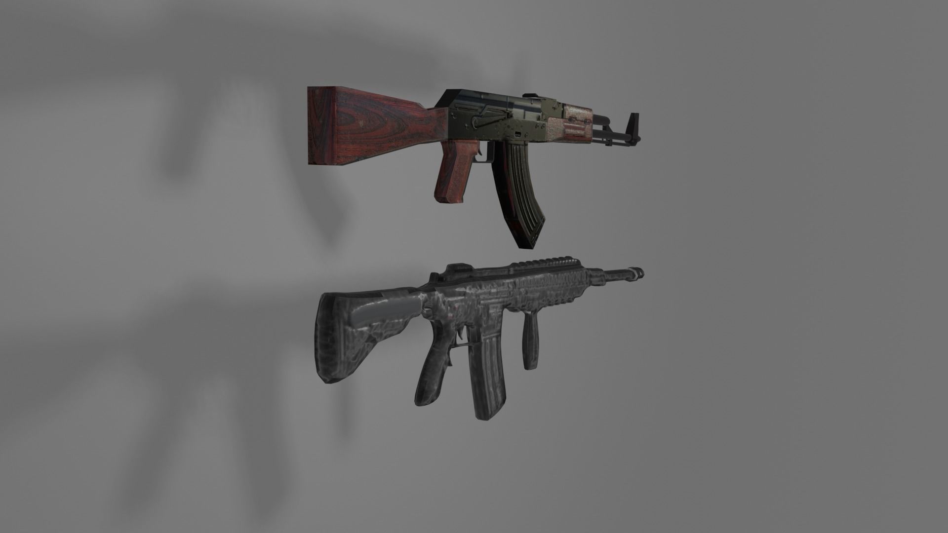 AK47 and M416 free 3D model | CGTrader