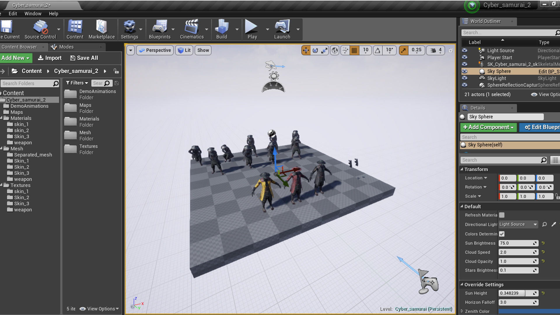 3D model Cyber samurai 2 VR / AR / low-poly rigged animated | CGTrader