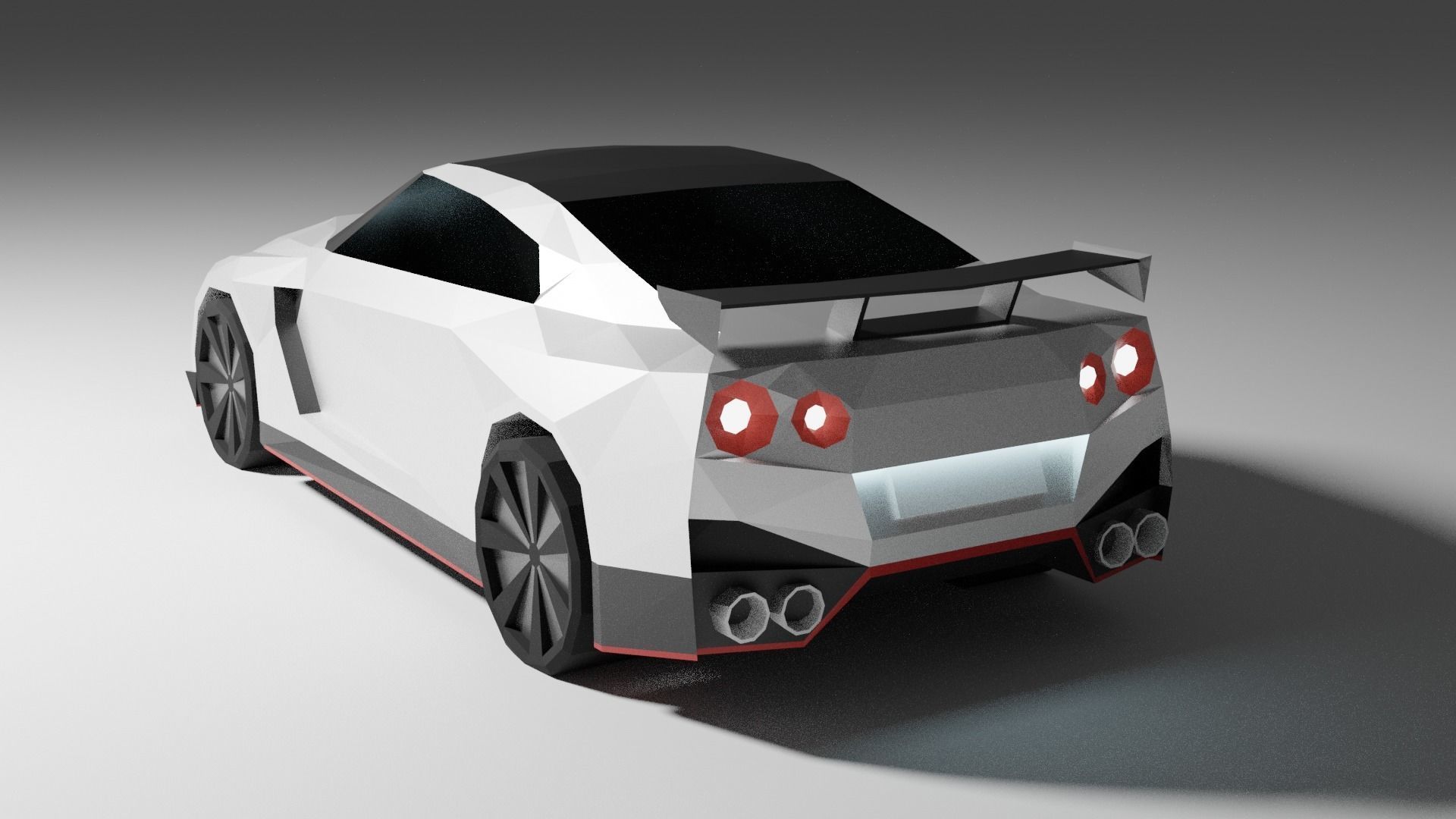 3D model Low Poly Nissan GTR VR / AR / low-poly | CGTrader