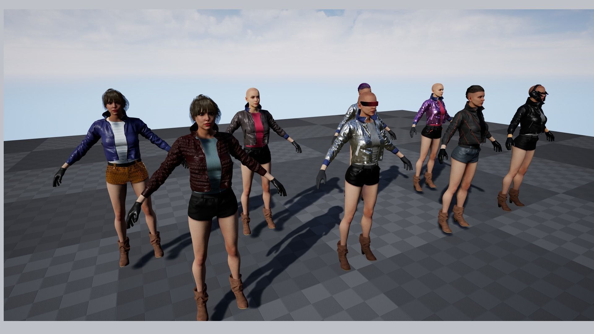 3D model cyberpunk female a1 UNREAL ENGINE 4 22 VR / AR / low-poly ...