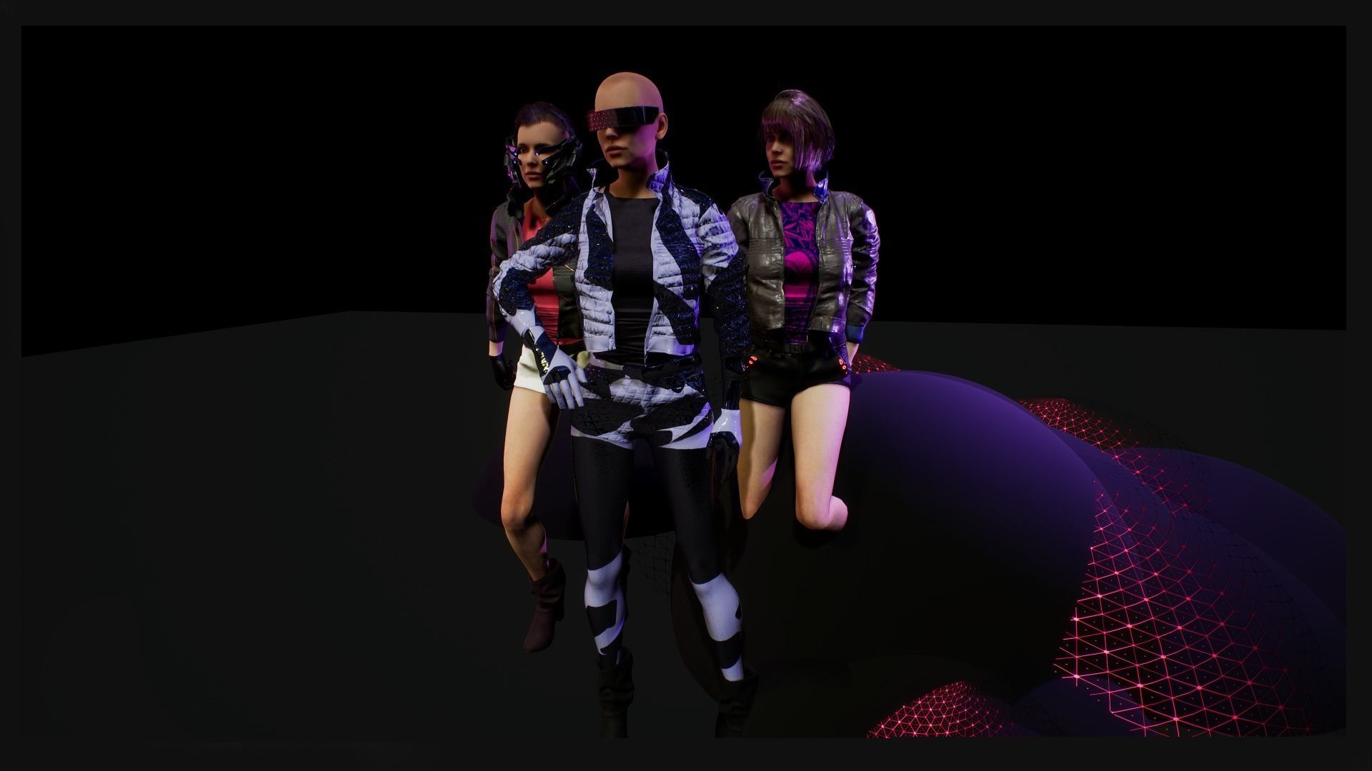 3D model cyberpunk female a1 UNREAL ENGINE 4 22 VR / AR / low-poly | CGTrader