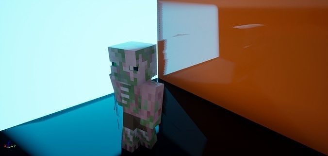 Pigman minecraft figure on table 3D model rigged | CGTrader