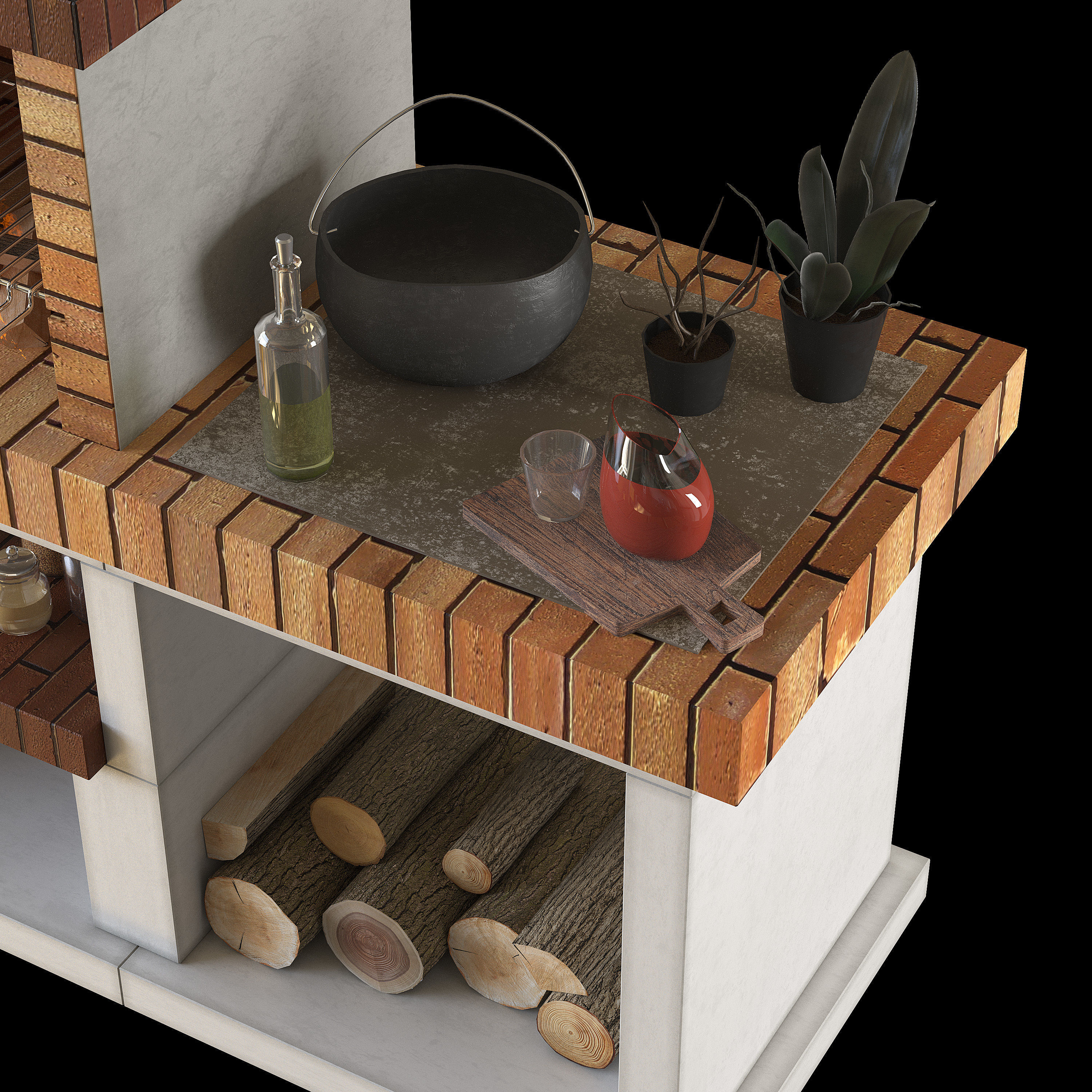 BBQ-barbecue outdoor barbecue with fire pit 3D model | CGTrader