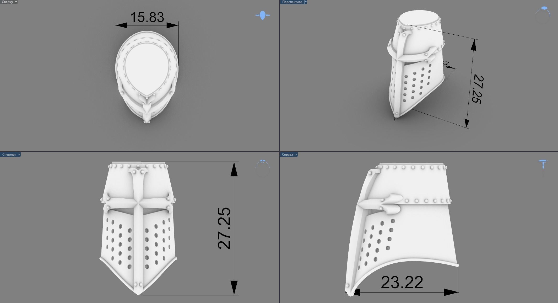 Crusader Helmet 3D model 3D printable | CGTrader