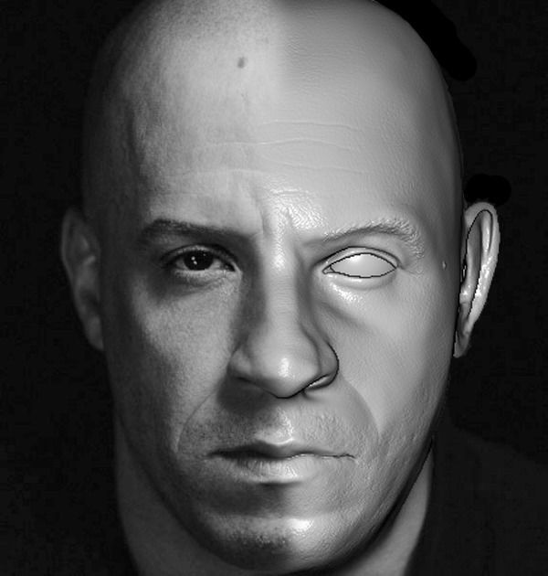 Vin Diesel head 3D model 3D printable | CGTrader