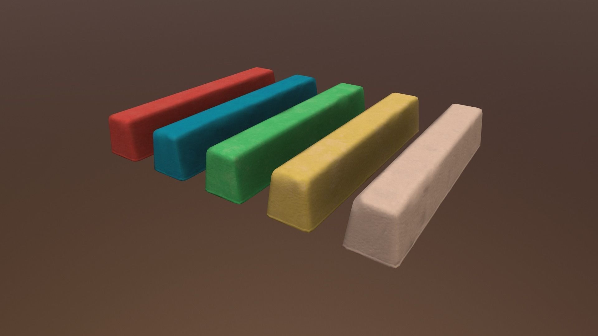 3D model Colored Chalks VR / AR / low-poly | CGTrader