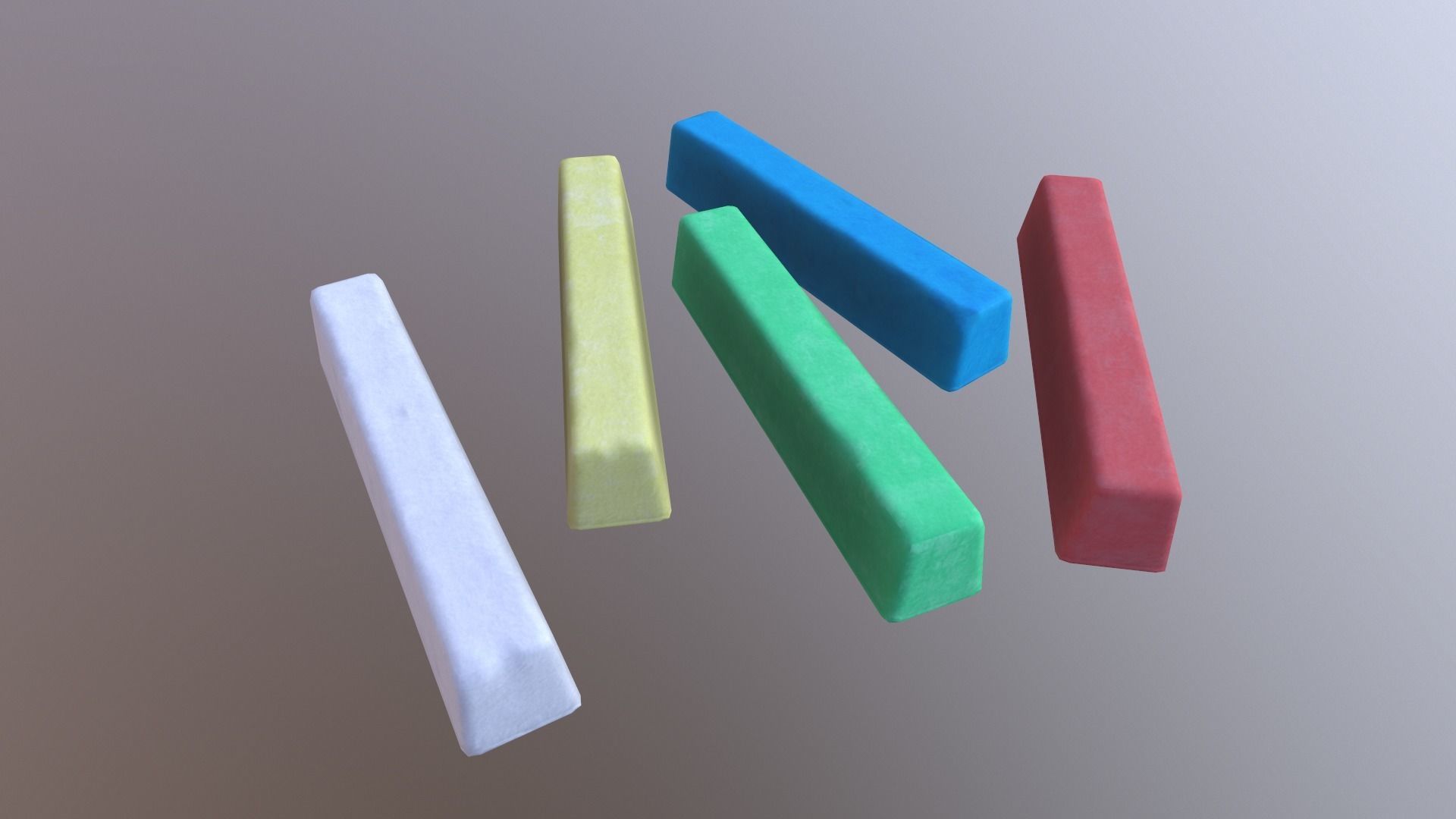 3D model Colored Chalks VR / AR / low-poly | CGTrader