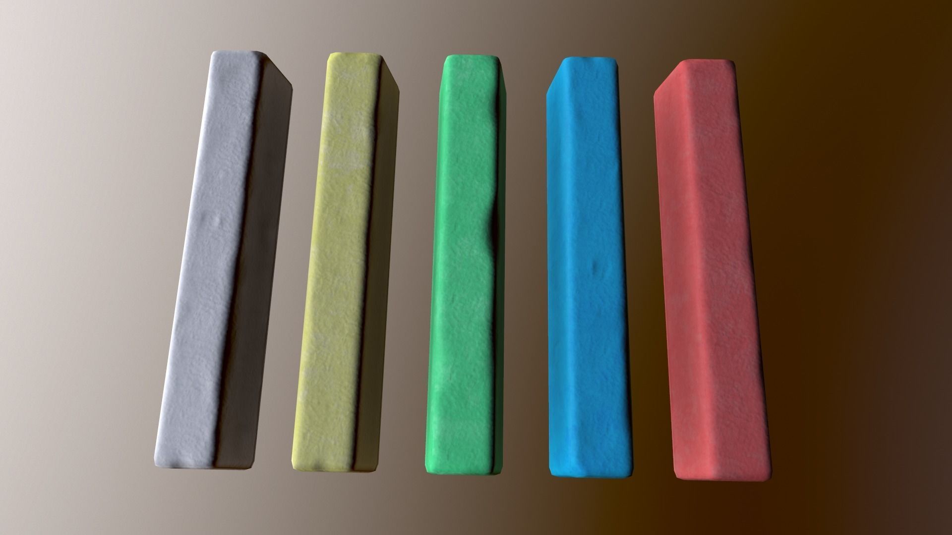 3D model Colored Chalks VR / AR / low-poly | CGTrader