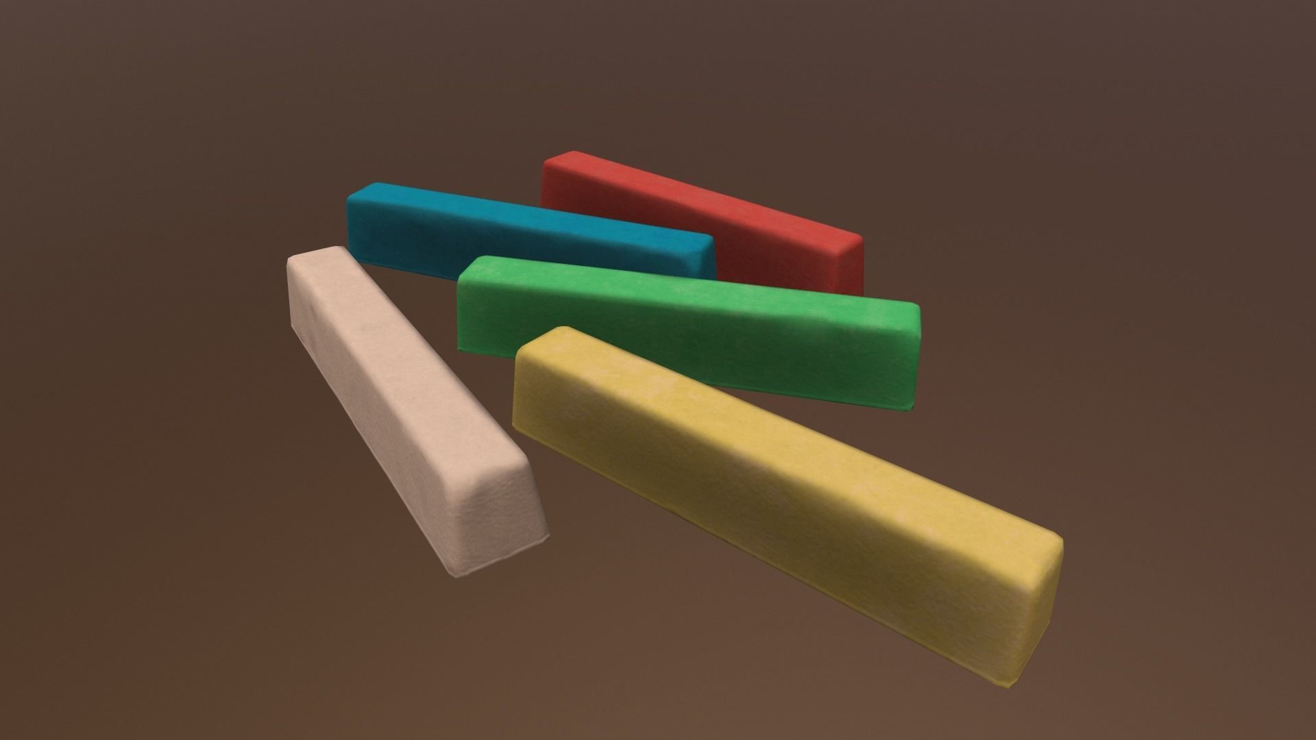 3D model Colored Chalks VR / AR / low-poly | CGTrader