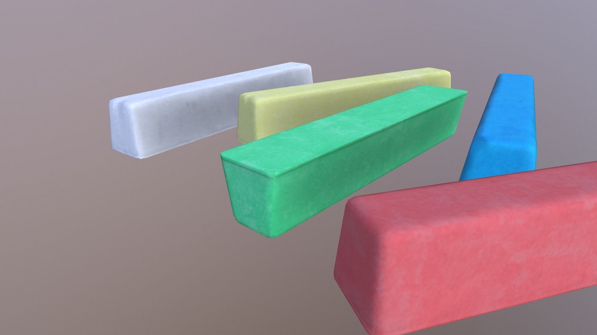 3D model Colored Chalks VR / AR / low-poly | CGTrader