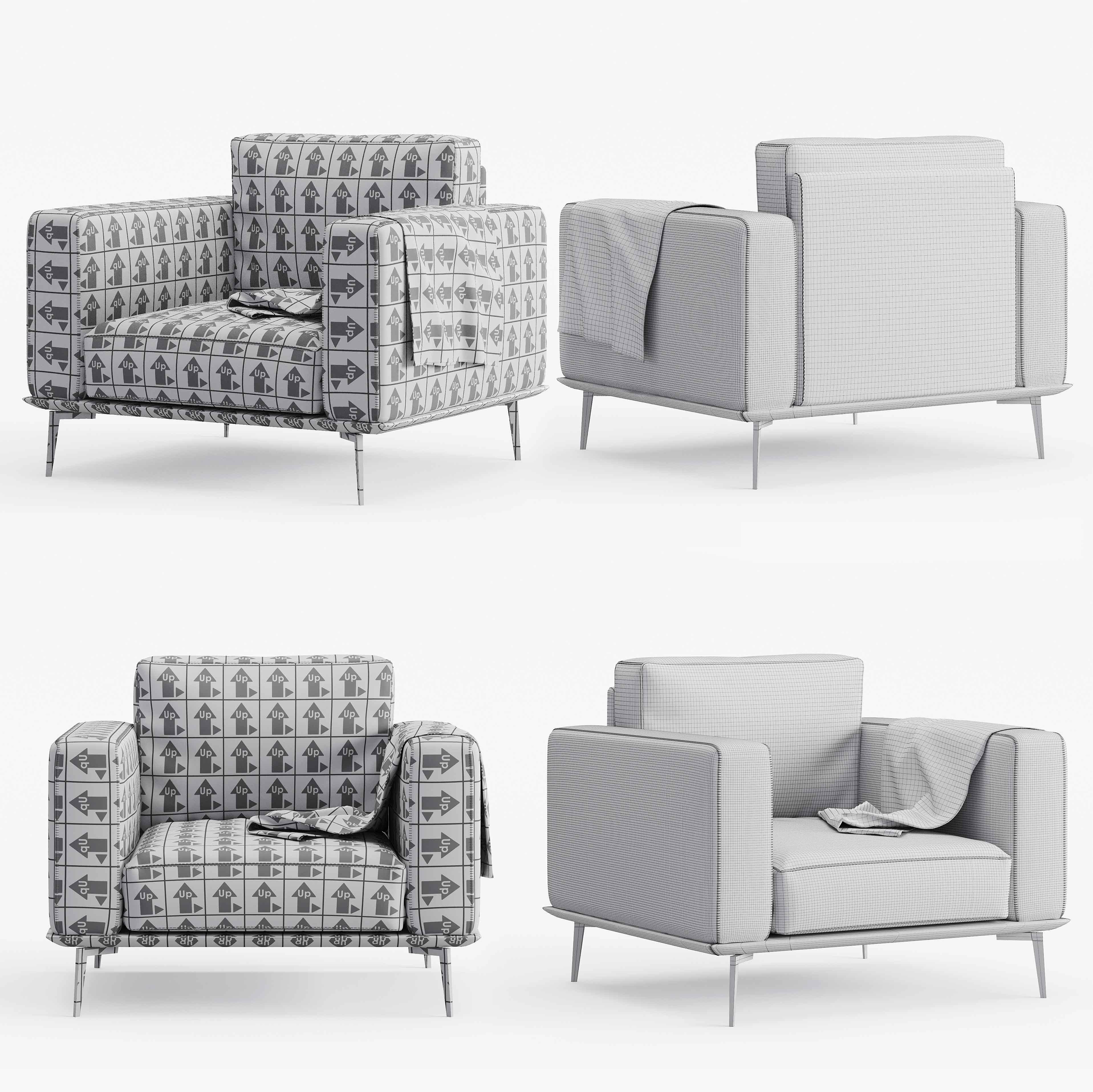 Aida armchair Cierre Imbottiti 3D model | CGTrader