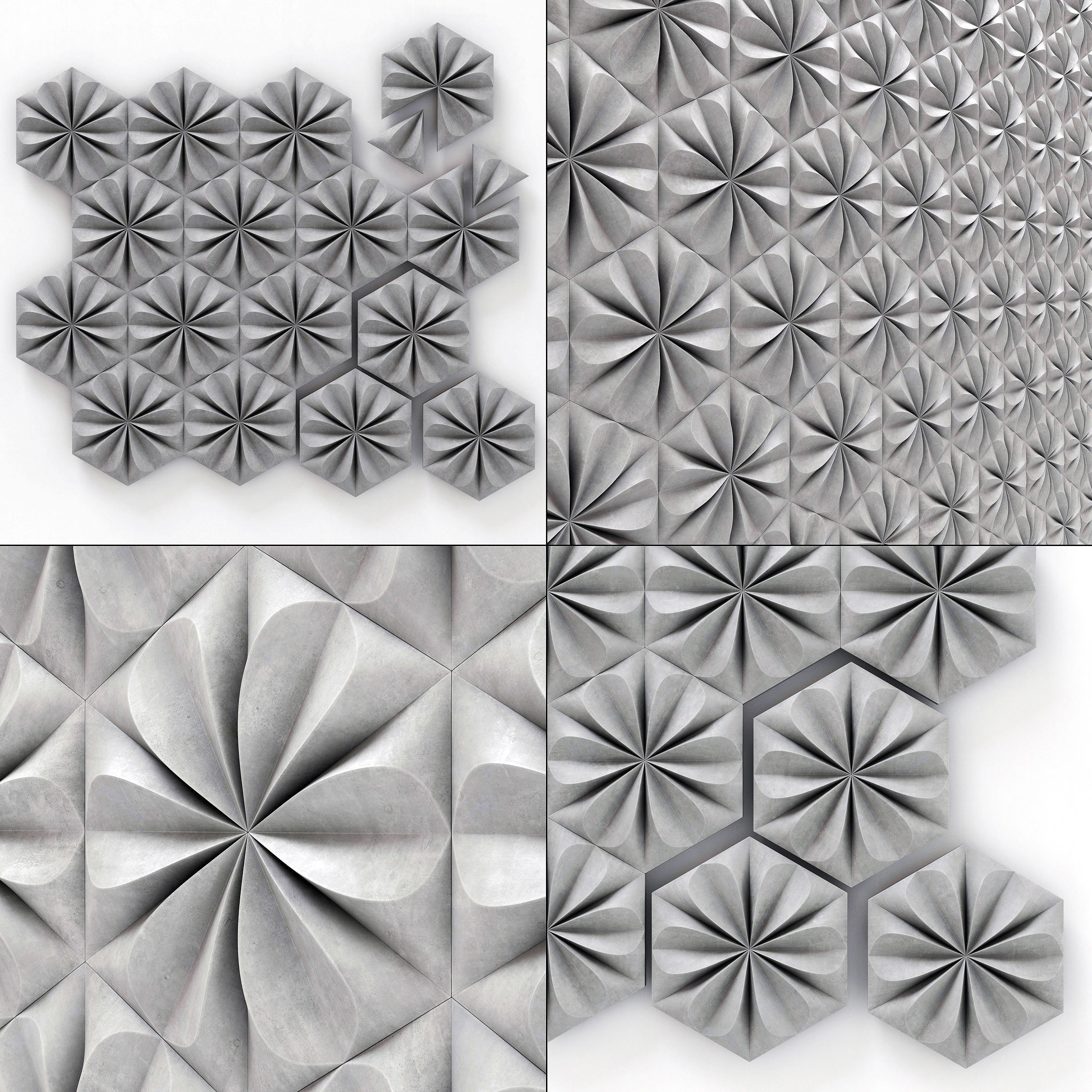 Hexagonal panel with pattern n1 3D model | CGTrader