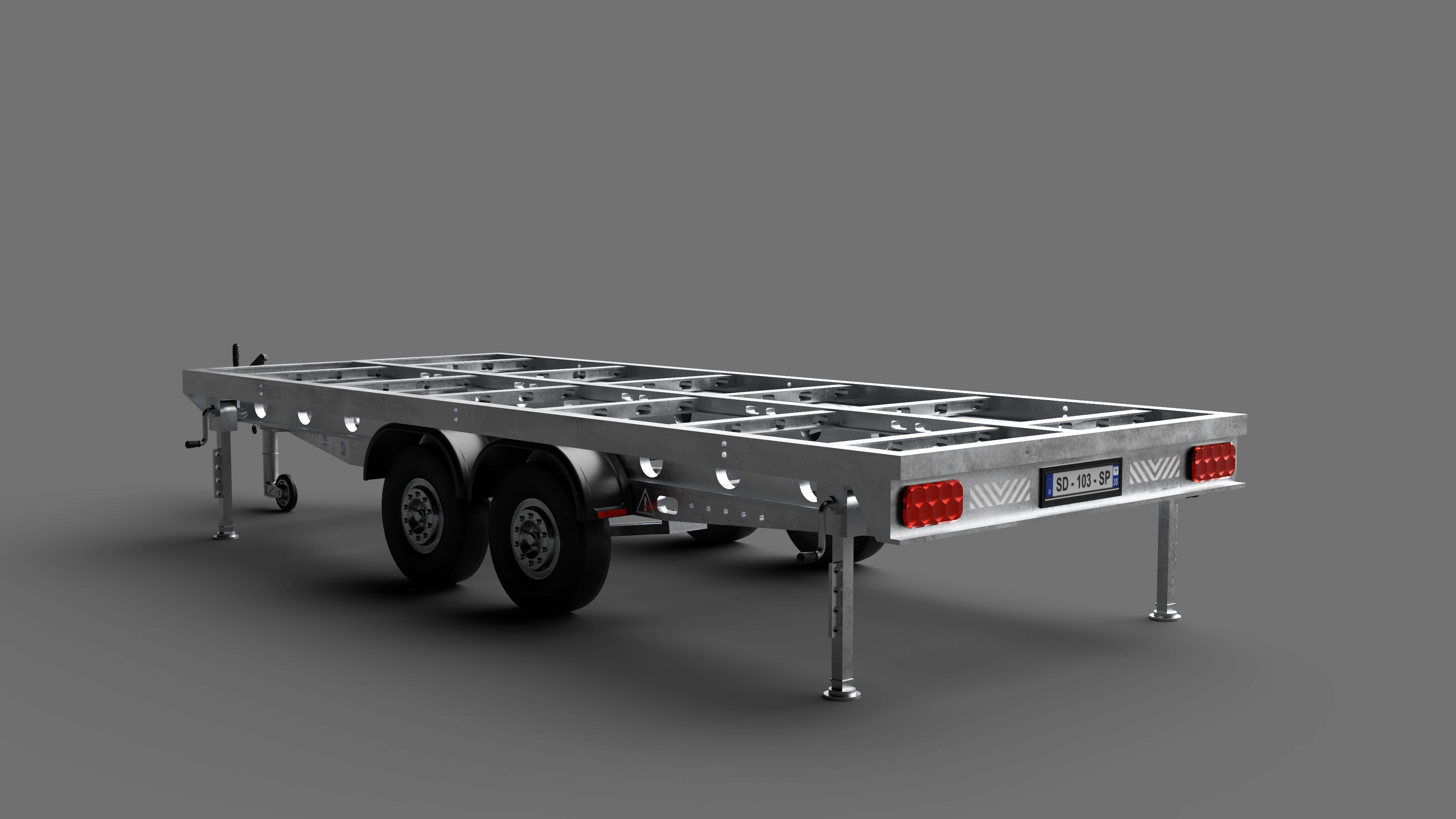 Chassis-Trailer 3D model | CGTrader