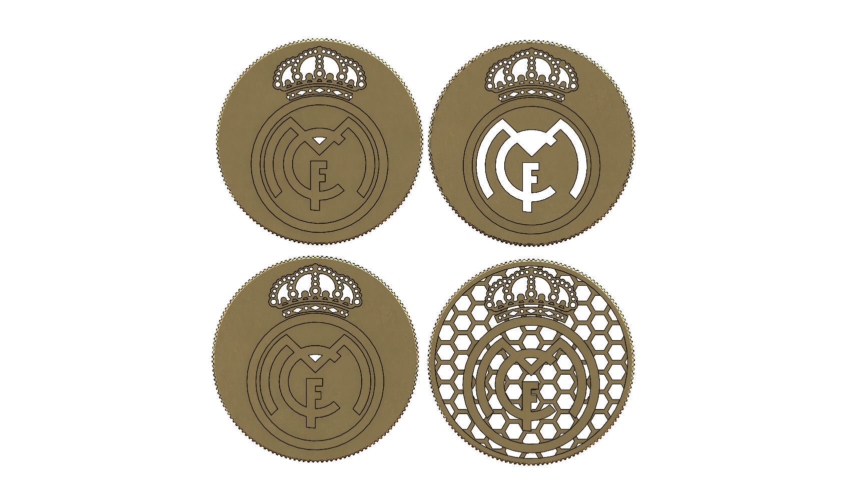 Real Madrid logo pendant and coin 3D model 3D printable | CGTrader
