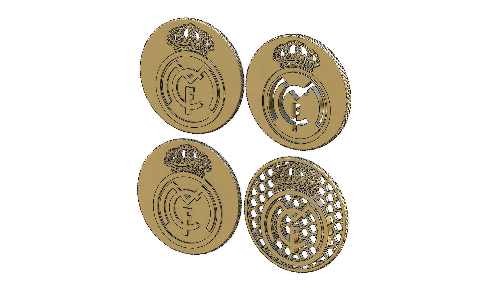 Real Madrid logo pendant and coin 3D model 3D printable | CGTrader