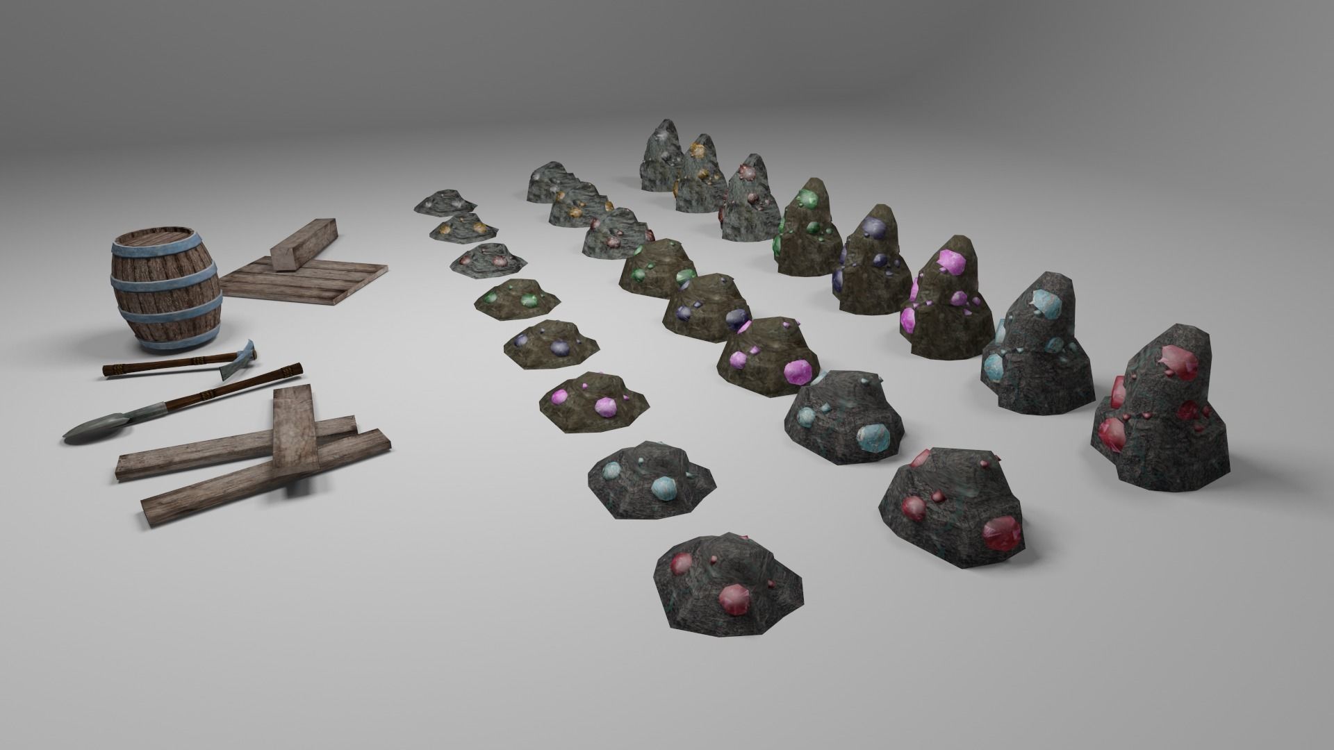 3D model Mining items pack and ores VR / AR / low-poly | CGTrader