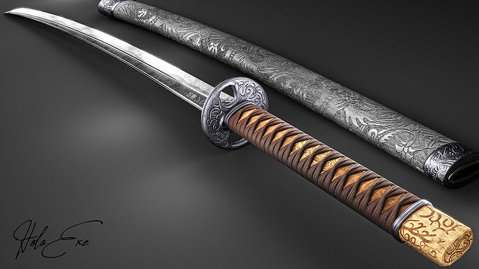 3d Model Shinji Katana Vr Ar Low Poly Cgtrader