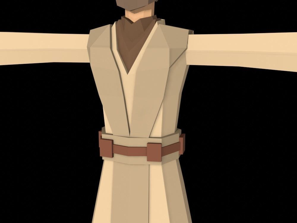 3D model Low-Poly Star Wars Obi Wan Jedi 3D rigged model Low Poly ...
