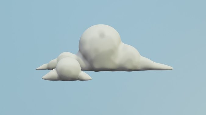 3D model low poly cloud model in sky VR / AR / low-poly | CGTrader