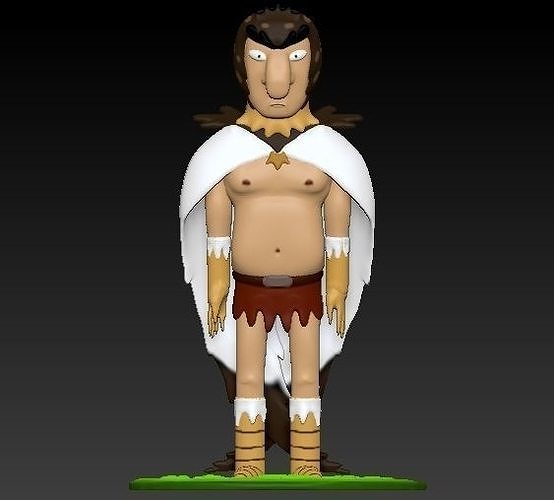 Birdperson man in costume on grass 3D model 3D printable | CGTrader