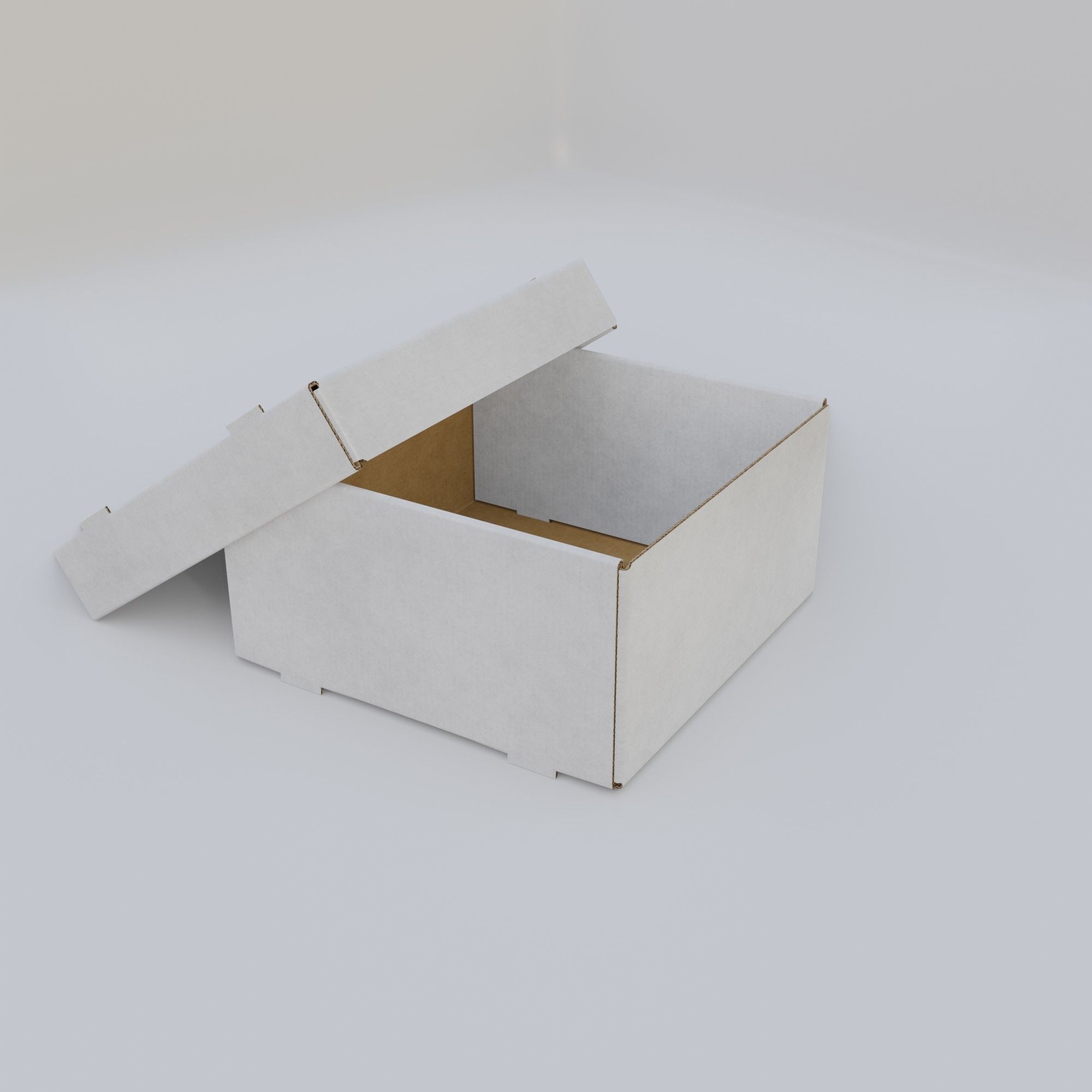 Cardboard Self-Assembly Box With Lid 3D model | CGTrader
