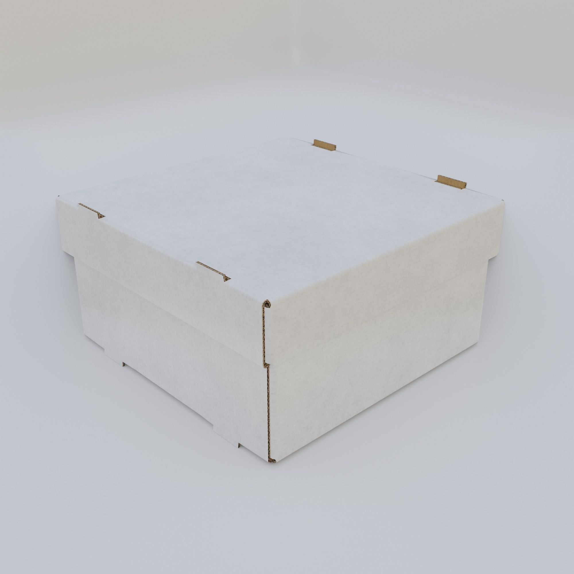 Cardboard Self-Assembly Box With Lid 3D model | CGTrader