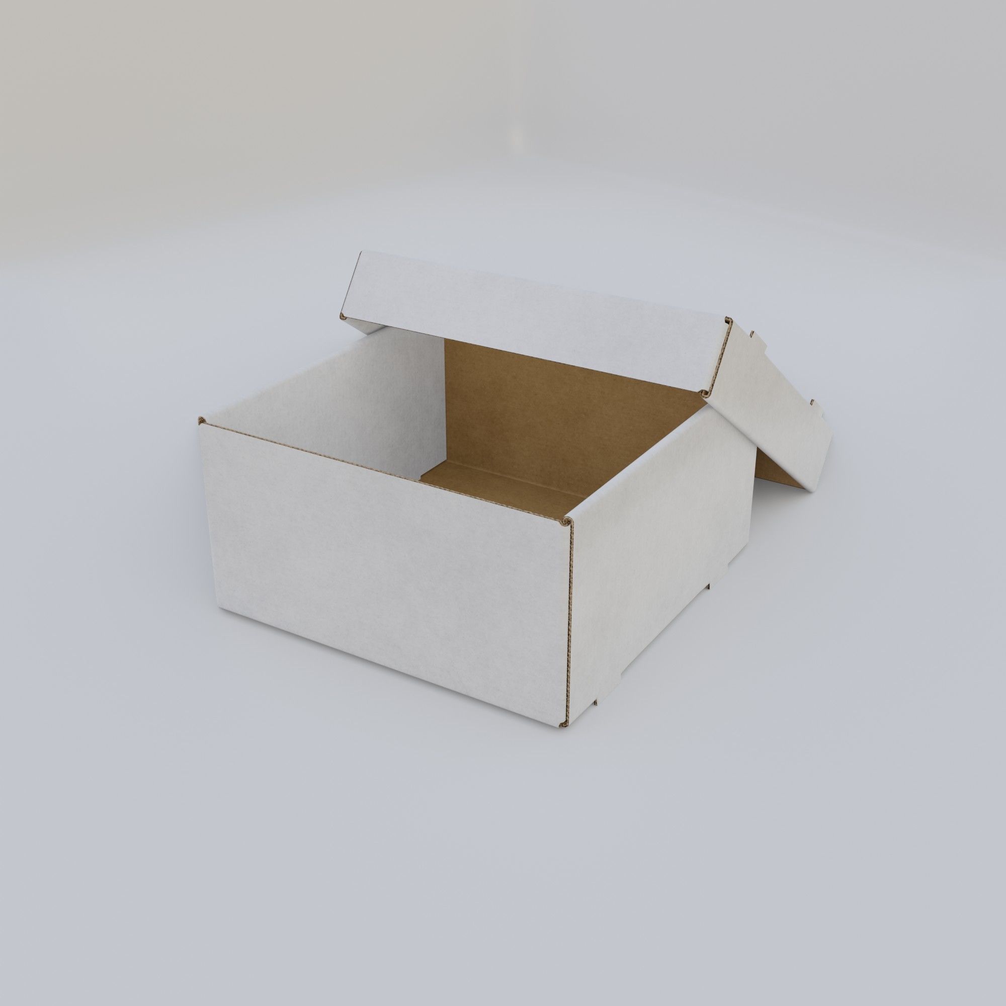 Cardboard Self-Assembly Box With Lid 3D model | CGTrader