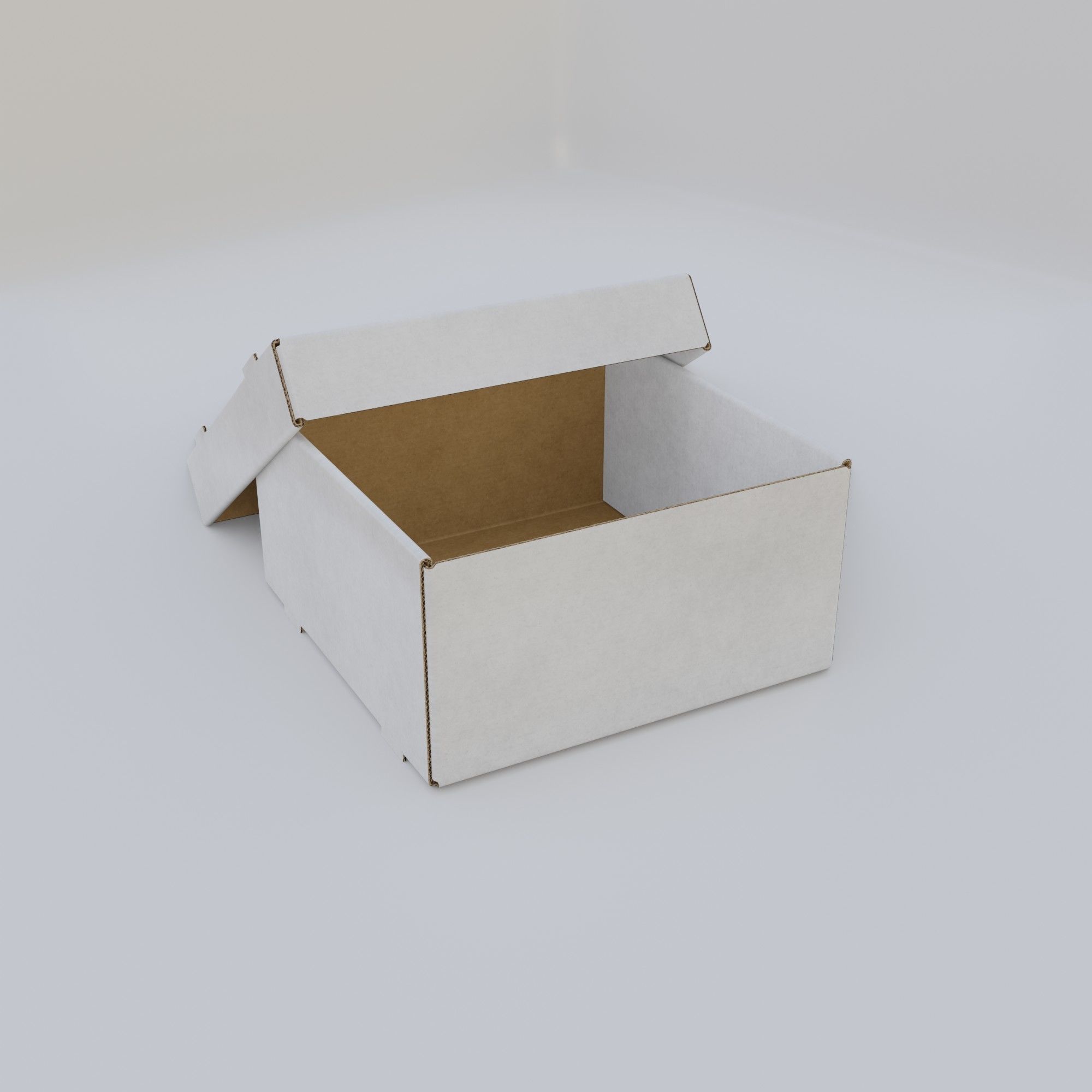 Cardboard Self-Assembly Box With Lid 3D model | CGTrader