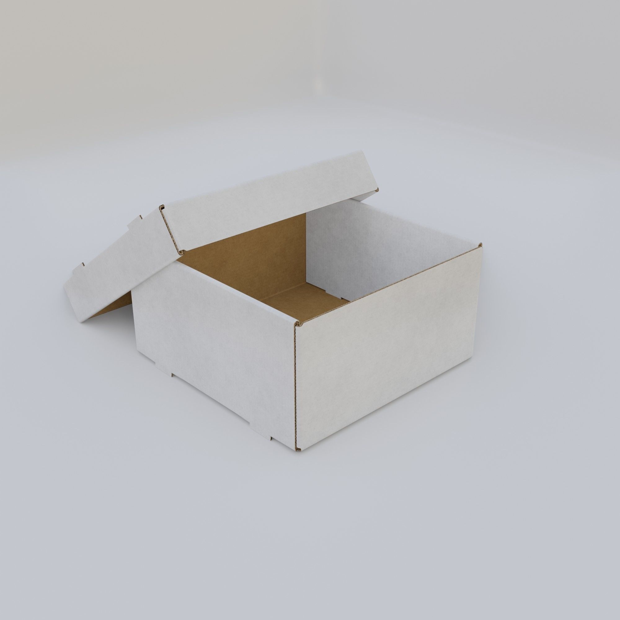Cardboard Self-Assembly Box With Lid 3D model | CGTrader