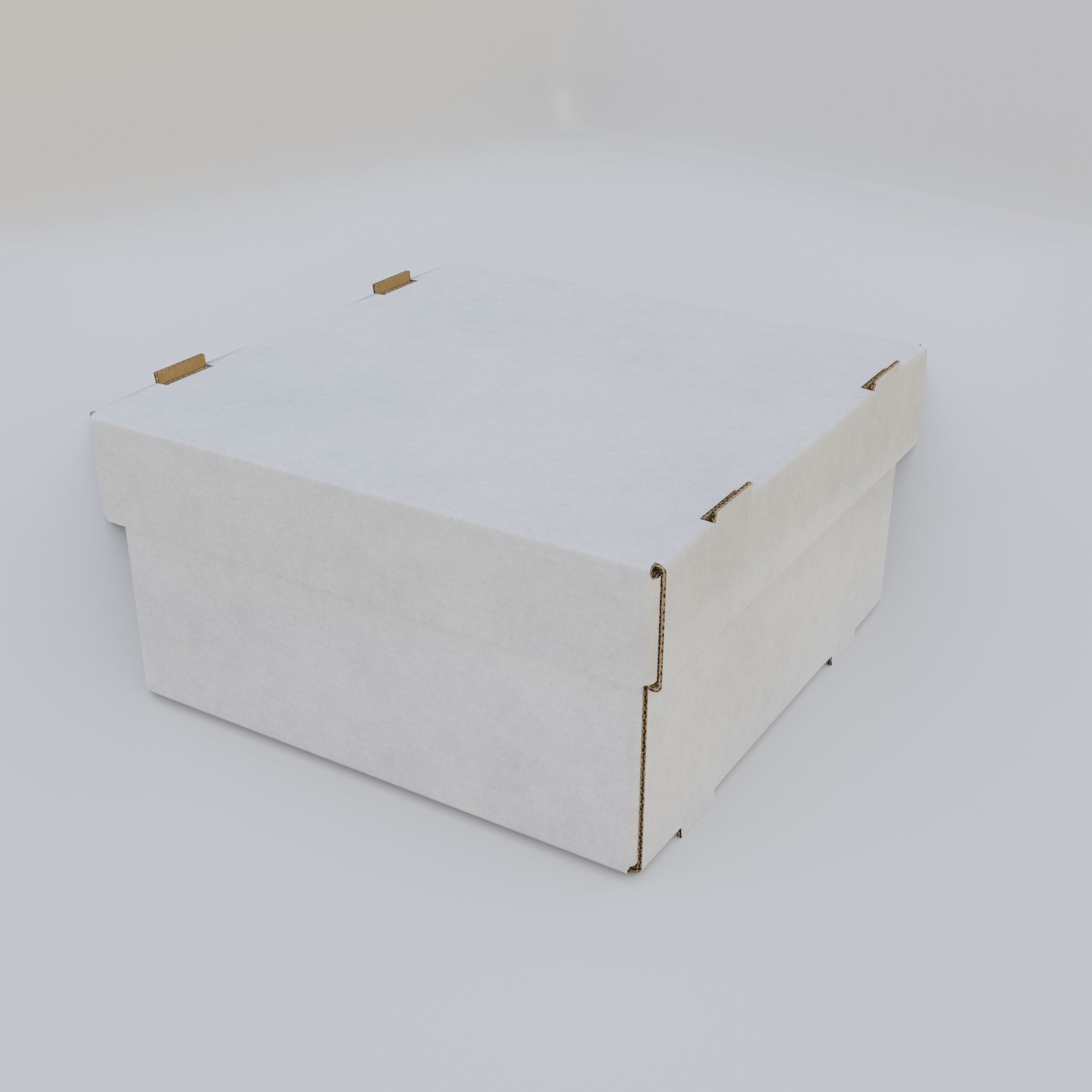 Cardboard Self-Assembly Box With Lid 3D model | CGTrader