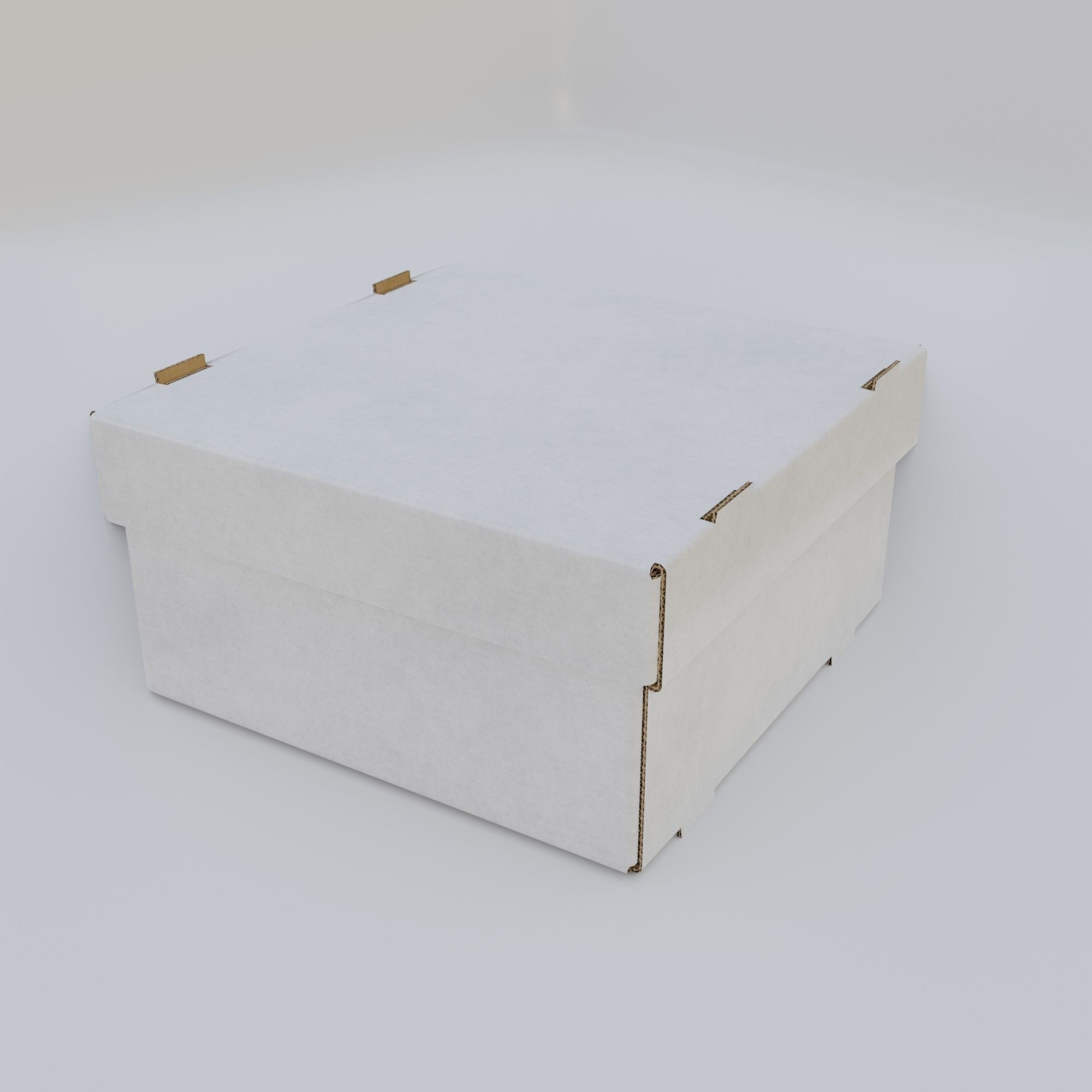 Cardboard Self-Assembly Box With Lid 3D model | CGTrader