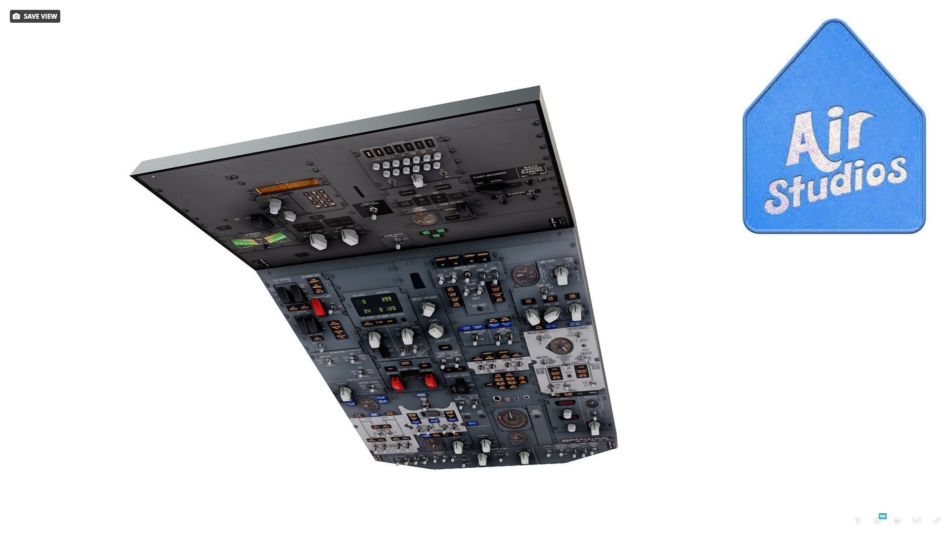3D model Boeing 737 Overhead Panel VR / AR / low-poly | CGTrader